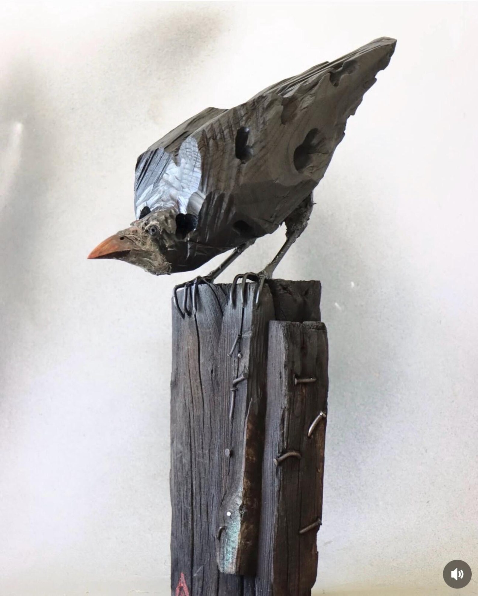Hand Painted Raven Statue • Gothic Home Decor • Dark Academia Crow ...