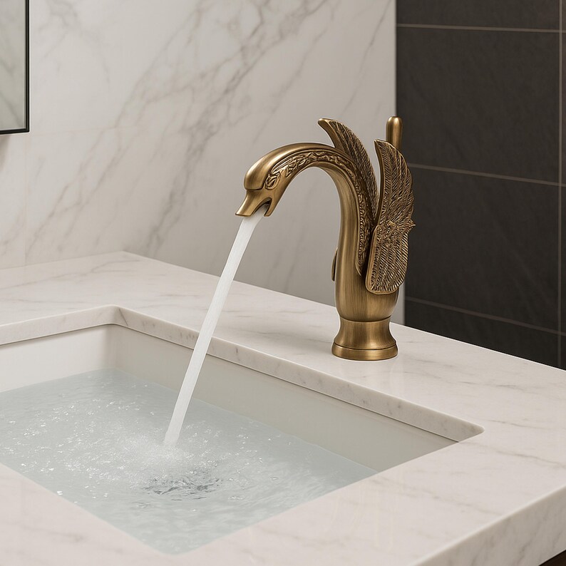 Tall Swan Faucet Antique Style Basin Tap - Etsy