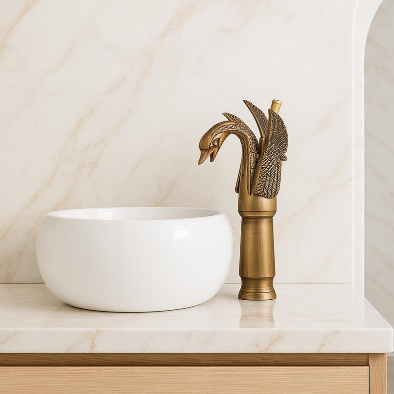 Tall Swan Faucet Antique Style Basin Tap - Etsy