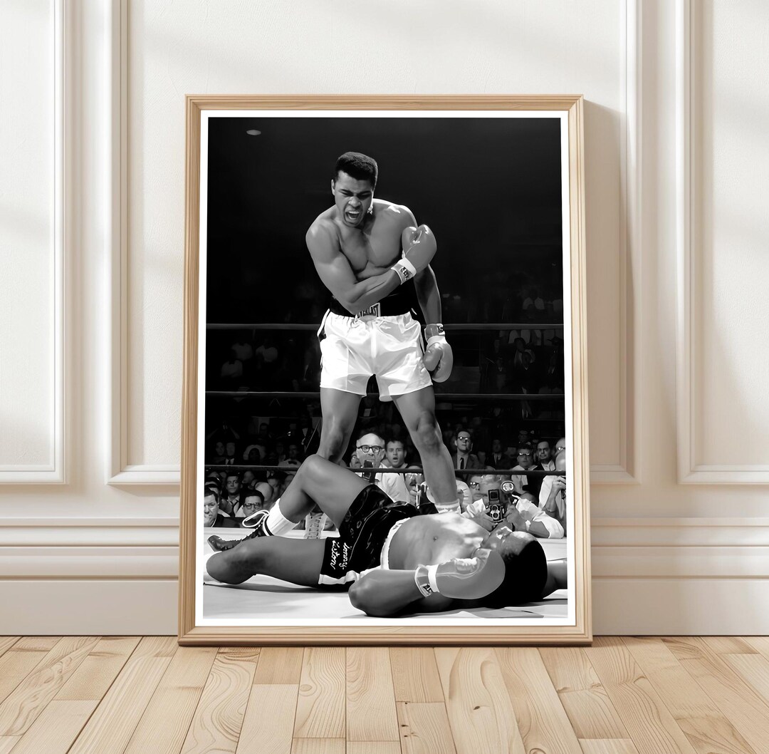Muhammad Ali Poster, Vintage Boxing Wall Art, Black and White (digital ...