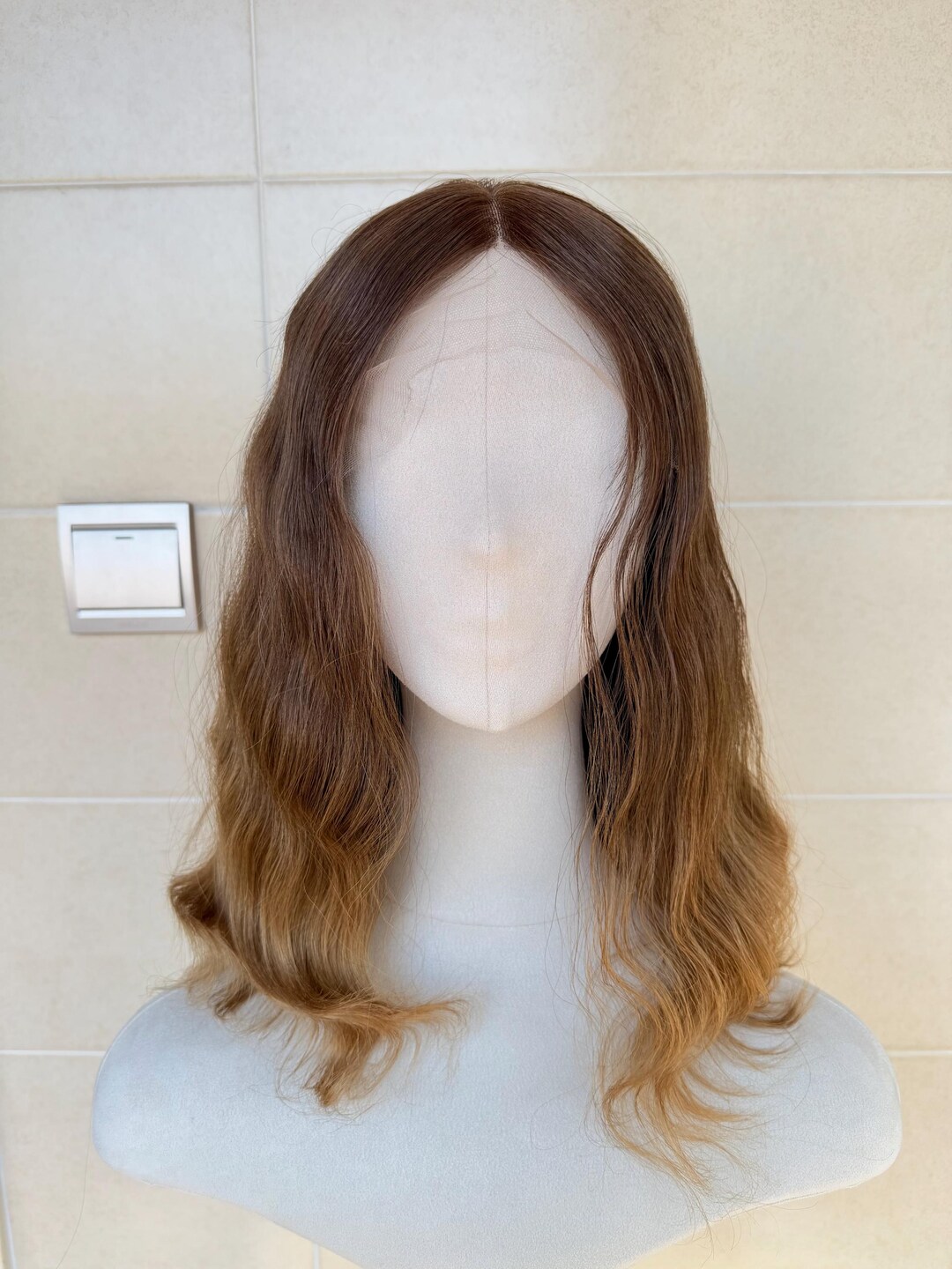 Lace Top Virgin Slavic Ombre Wave Hair Kosher Sheitel Wig, Jewish Wigs ...