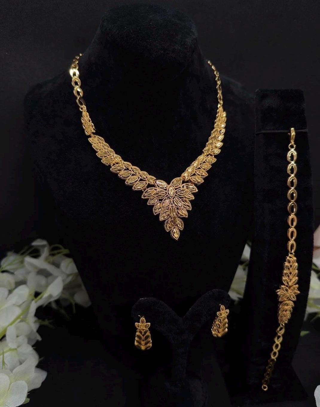 22K Gold Plated VIP Custom Design Jewelry Set - Etsy