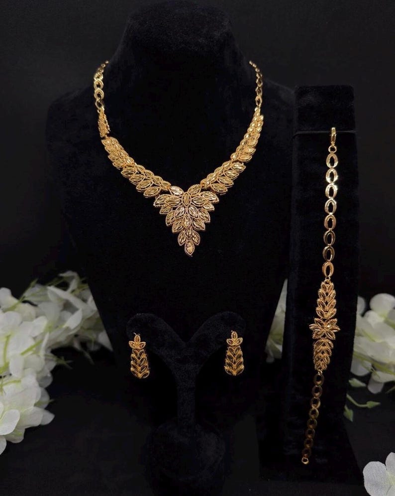 22K Gold Plated VIP Custom Design Jewelry Set - Etsy