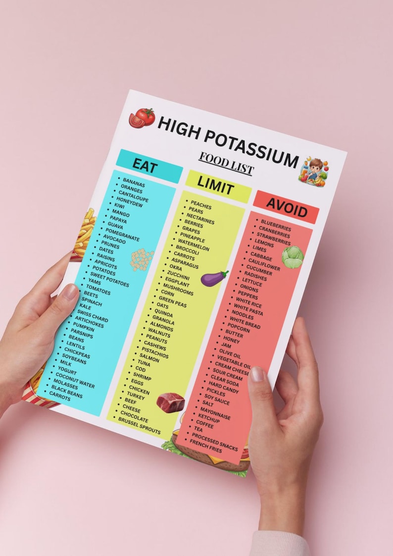 High Potassium Food List Printable | Potassium Foods Chart | Eat Limit ...