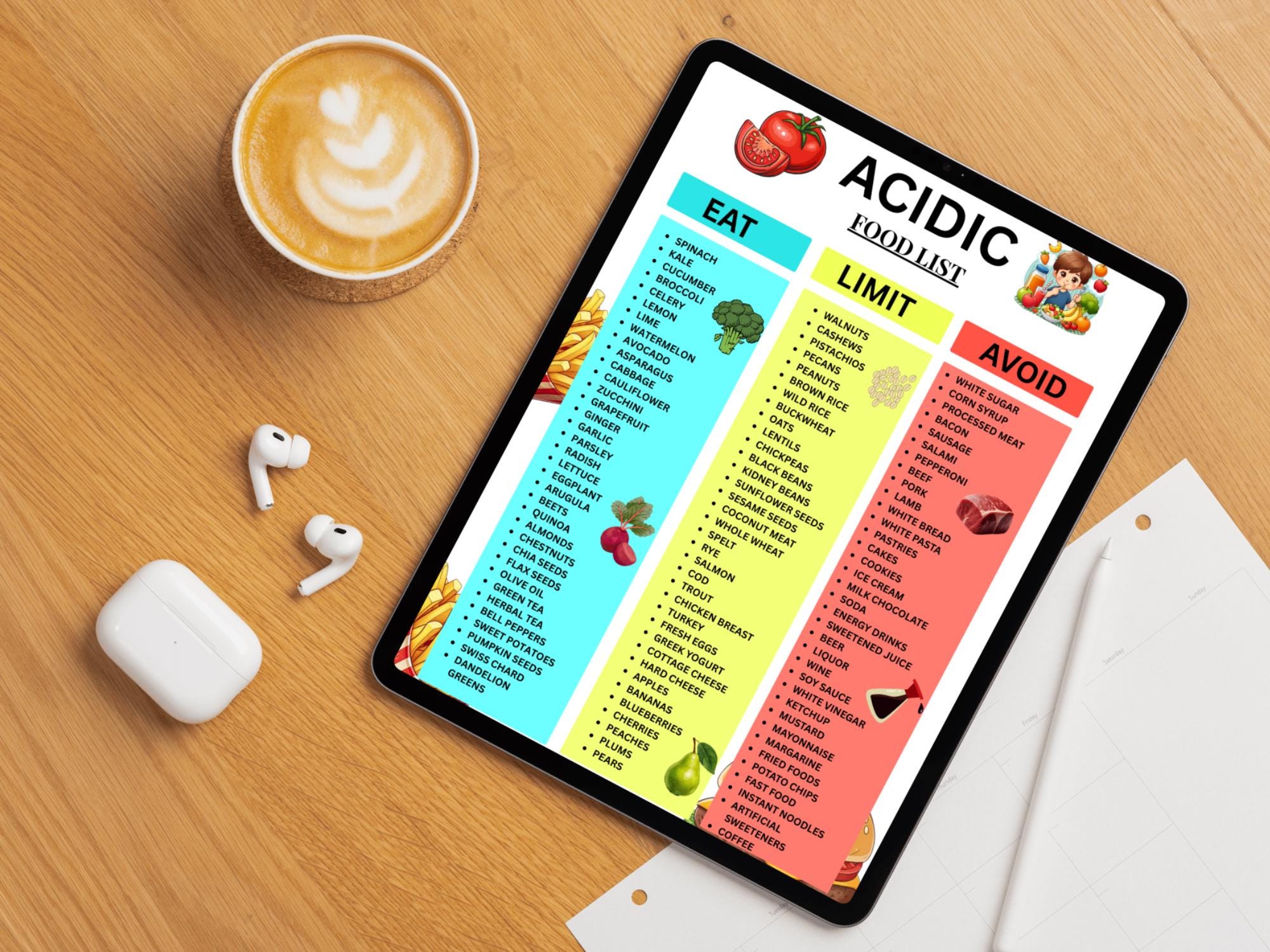Acidic Food List Printable | Acid Reflux & GERD Food List | Eat Limit ...