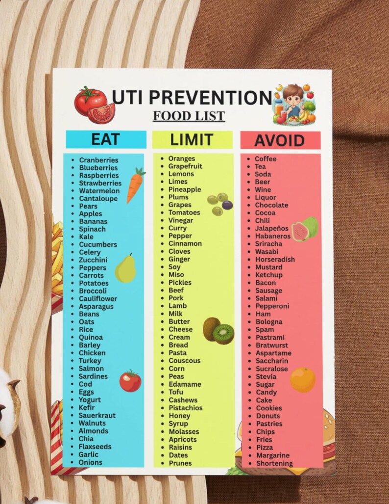 Bladder Health Food List – UTI Diet PDF, Cystitis Nutrition Guide ...