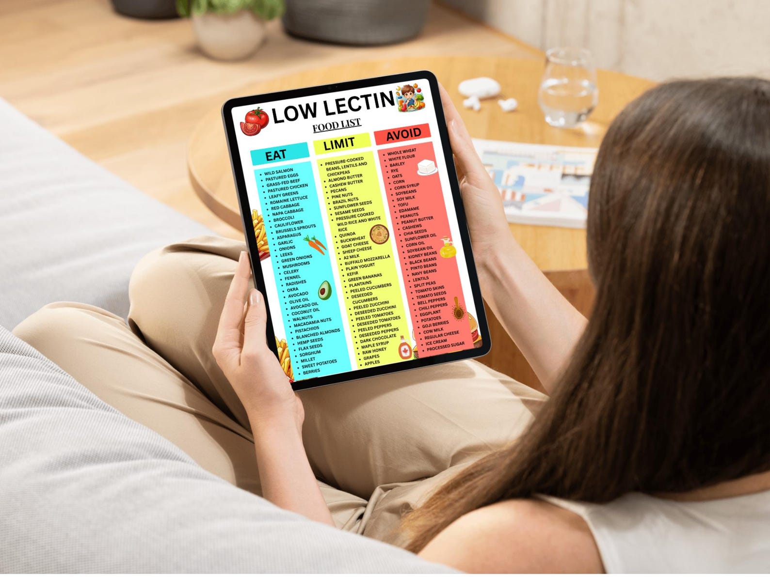 Low Lectin Food List Printable, Eat Limit Avoid Lectin Chart, Lectin ...