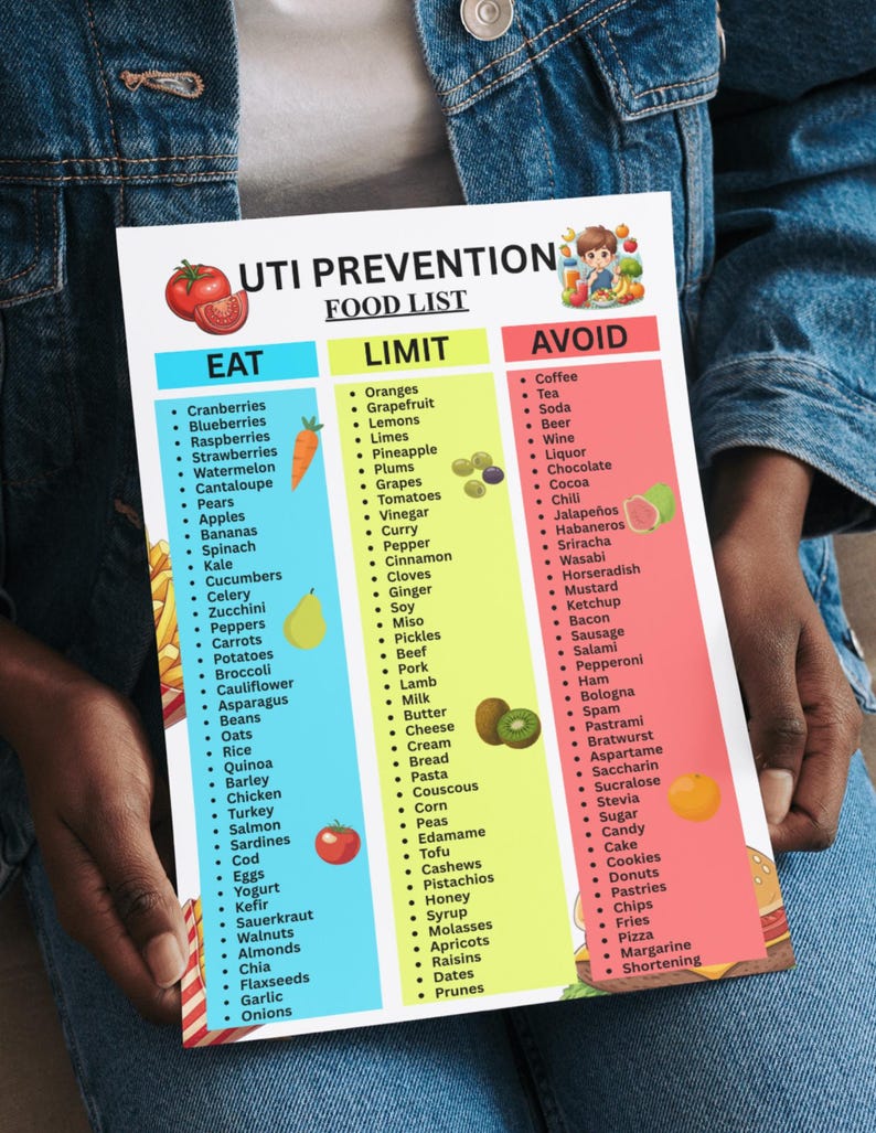 Bladder Health Food List – UTI Diet PDF, Cystitis Nutrition Guide ...