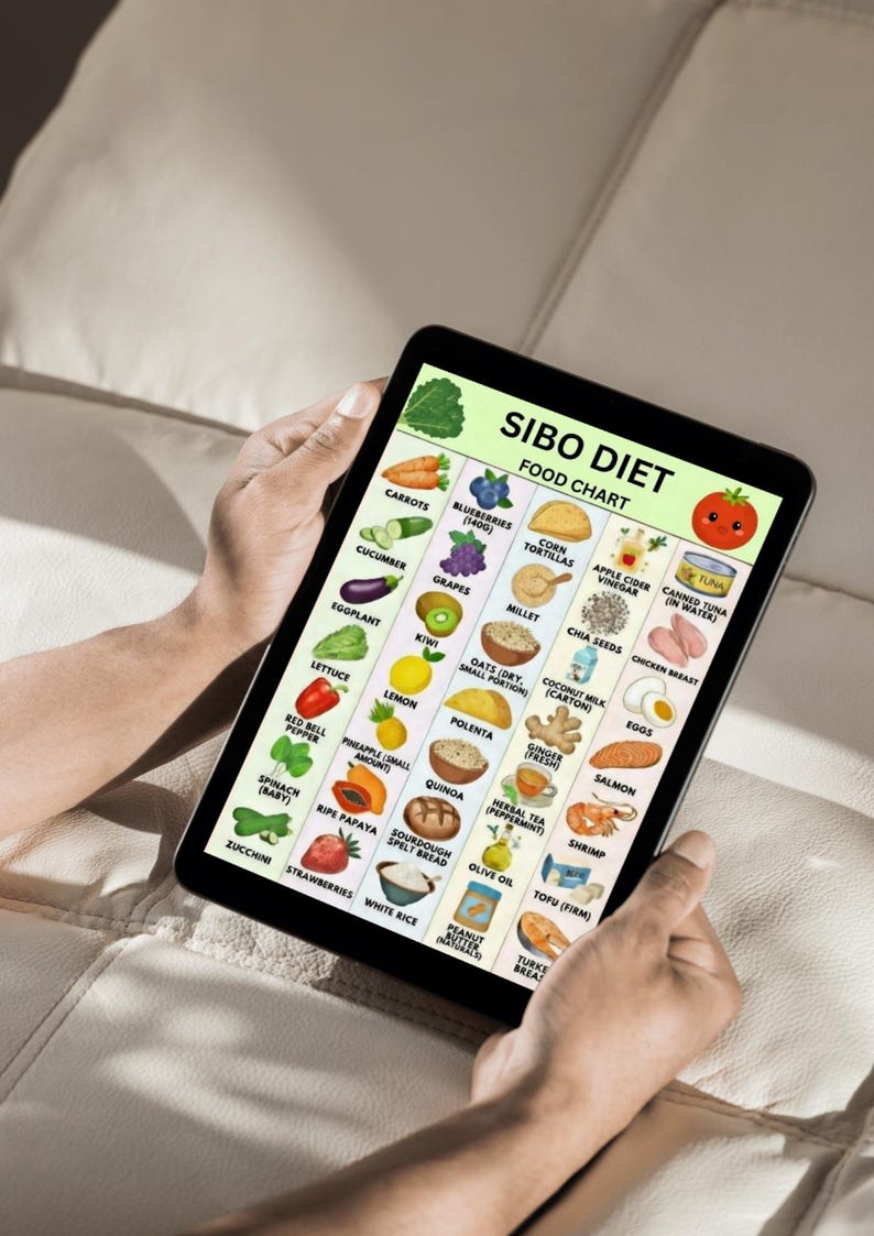 SIBO Diet Food Chart Printable, Low FODMAP Food List, Gut-friendly ...