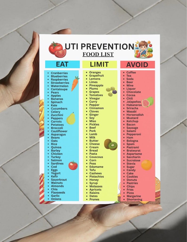 Bladder Health Food List – UTI Diet PDF, Cystitis Nutrition Guide ...