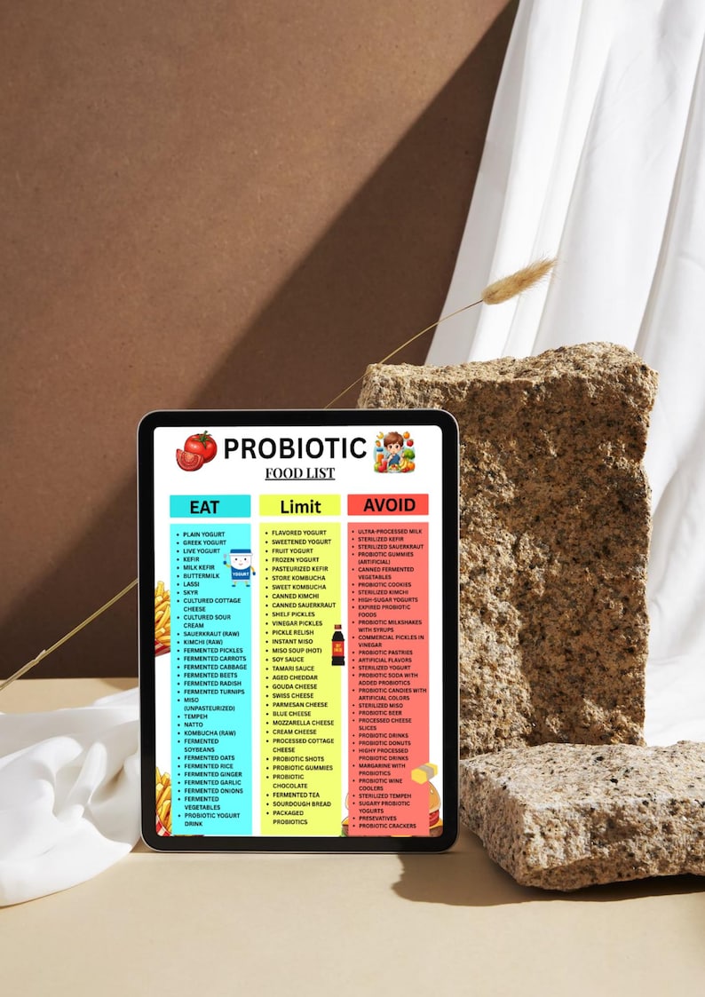 Probiotic Food List Printable, Fermented Foods PDF, Probiotic Diet ...