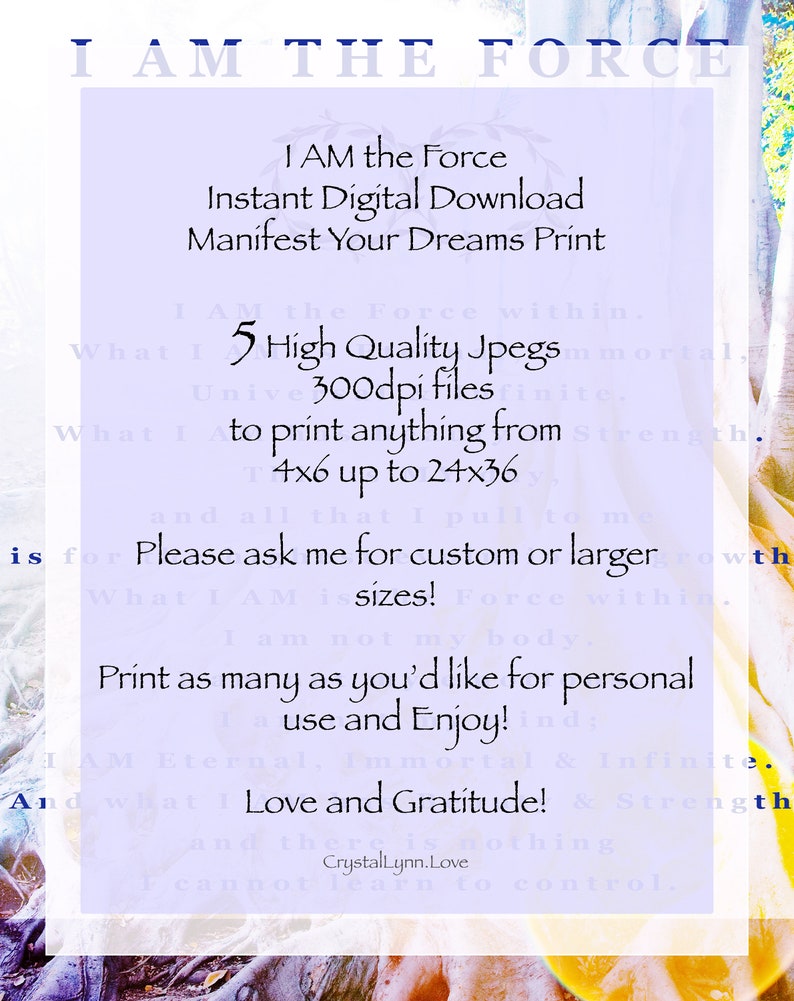 The Force by Stuart Wilde Inspirational Poem, Instant Digital Download ...