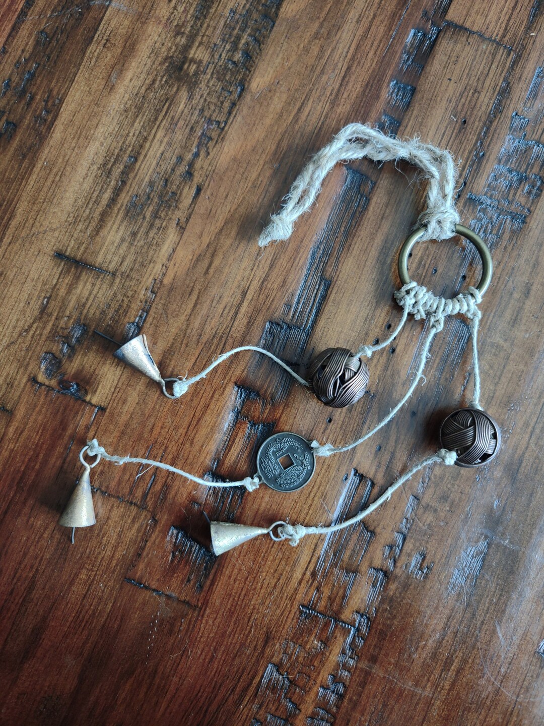 Witch Bells - Copper Knot Swirls & Coin - Etsy