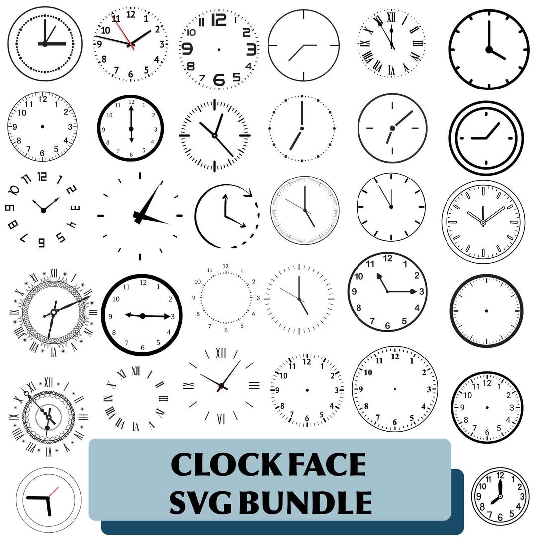 Clock Face SVG Bundle: Modern & Old Designs (digital Download) - Etsy ...