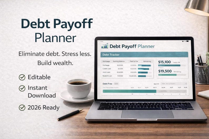 Debt Payoff Planner 2026 | Budget Tracker Excel Template (digital ...
