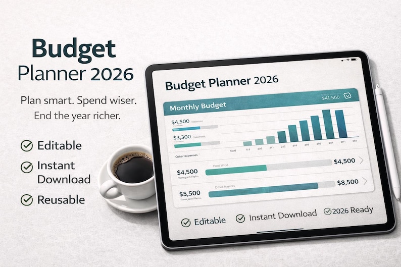 Annual Budget Planner Excel Template 2026 - Personal Finance Organizer ...
