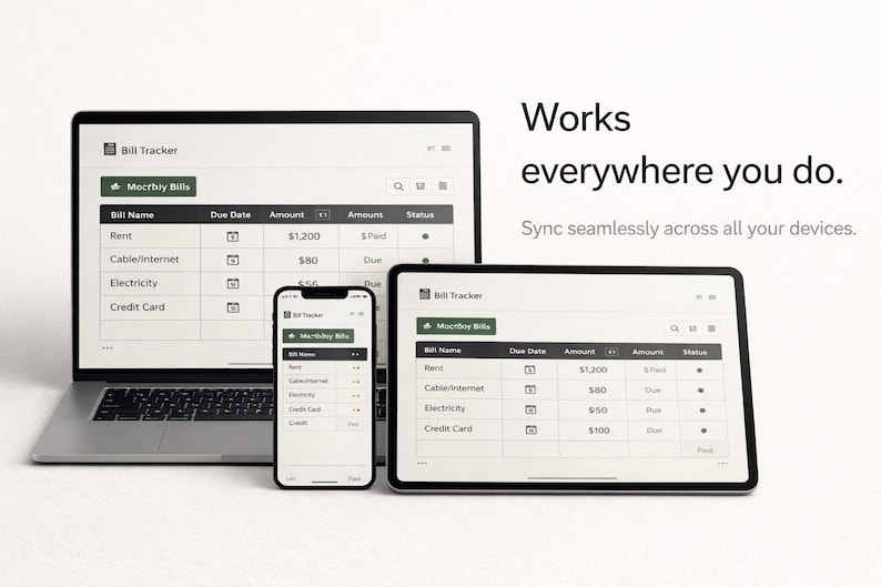 Bill Payment Tracker Excel Template - Financial Planning Spreadsheet Never Miss a Payment - Etsy