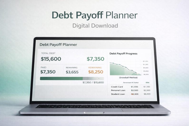 Debt Payoff Planner 2026 | Budget Tracker Excel Template (digital ...