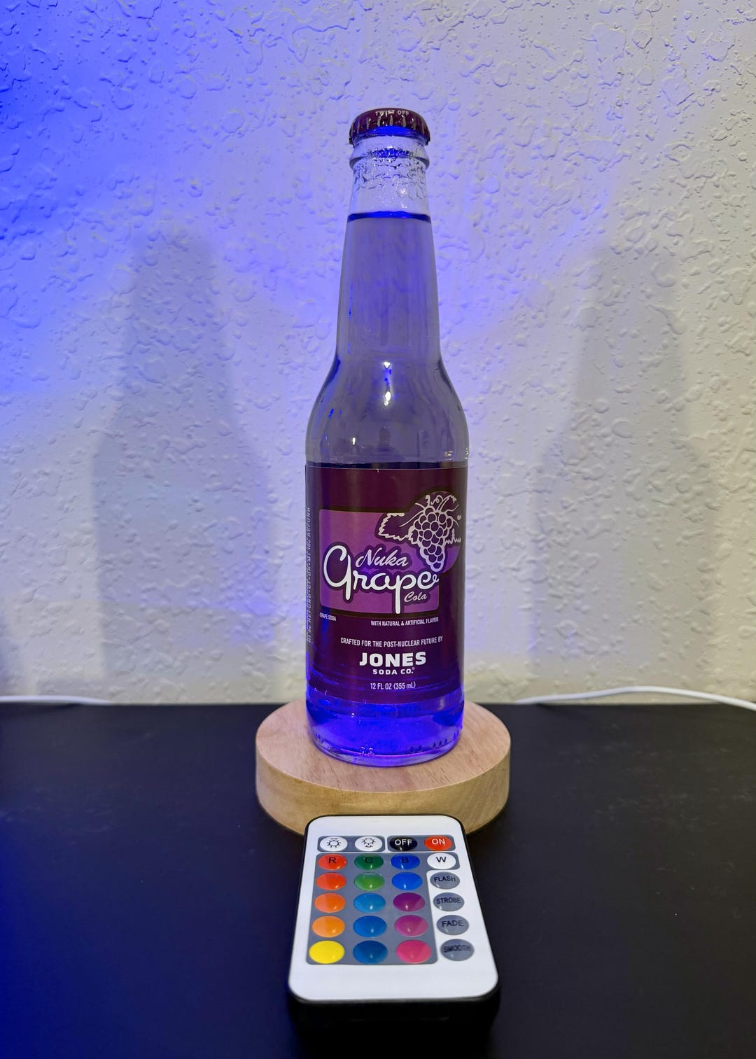 Purple Glowing Wasteland Soda Lamp - Grape Style Real Glass Bottle ...