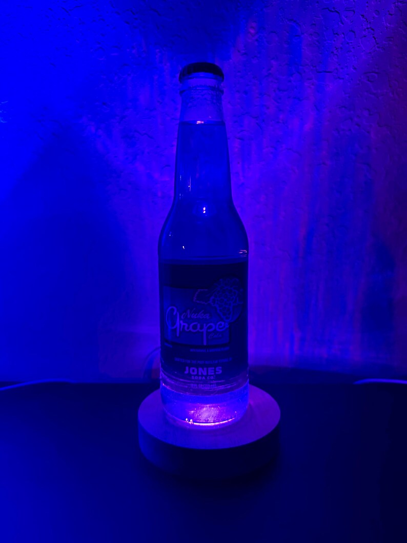 Purple Glowing Wasteland Soda Lamp - Grape Style Real Glass Bottle ...