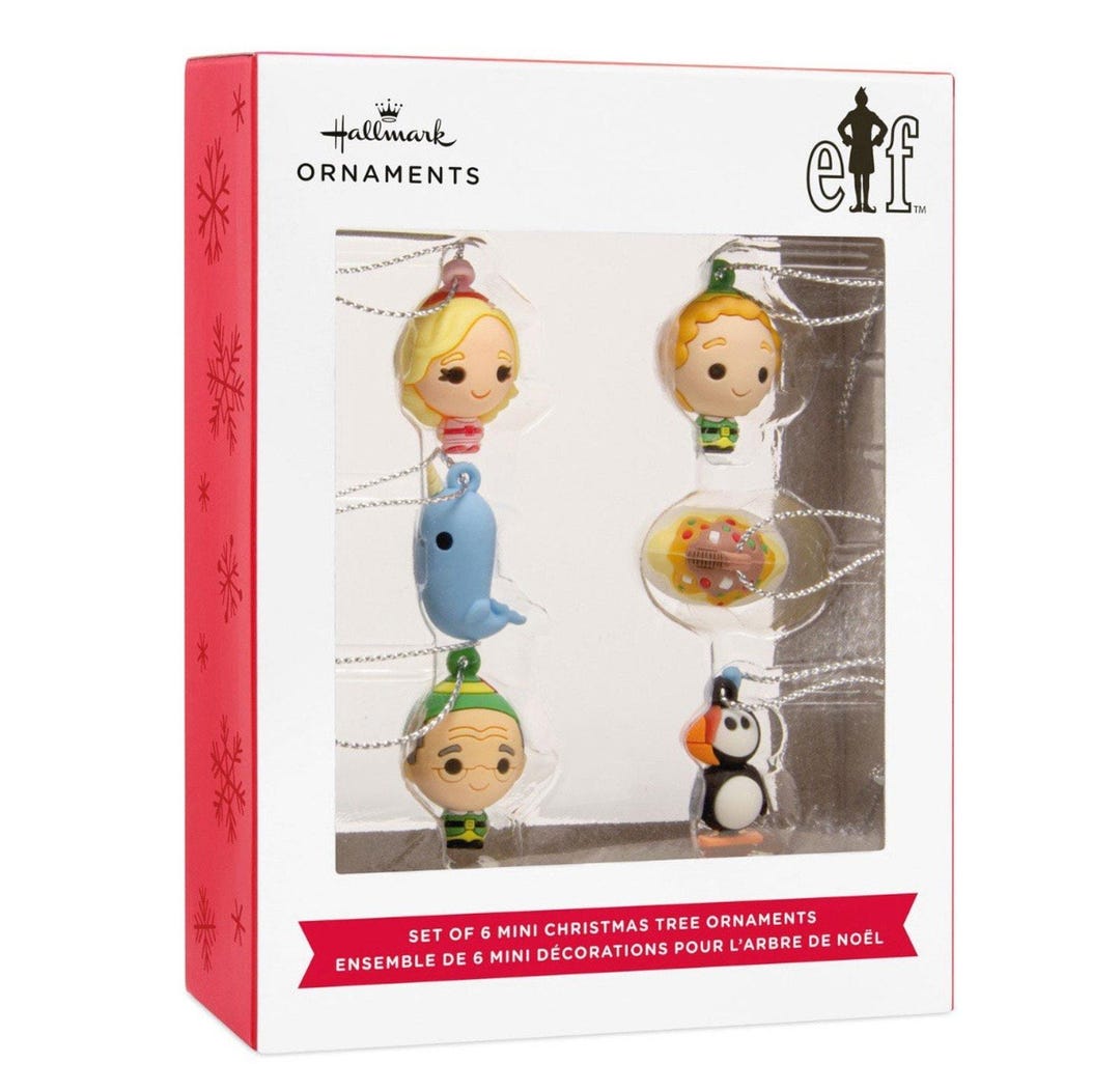 NEW! Hallmark Miniature ELF the MOVIE Christmas Ornaments Set of 6 Mini ...