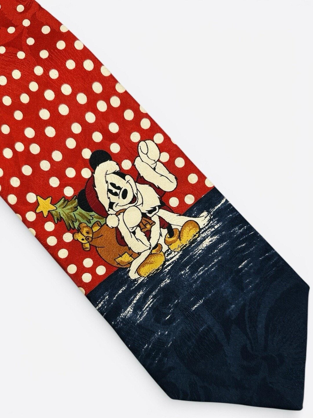 Disney Atlas Design Silk Mickey Mouse Polka Dots Christmas Vintage ...