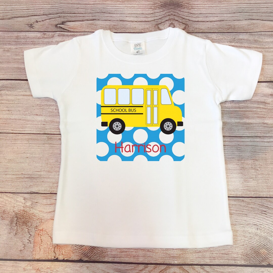 Back to School - School Bus - Personalized Direct to Garment Printed ...