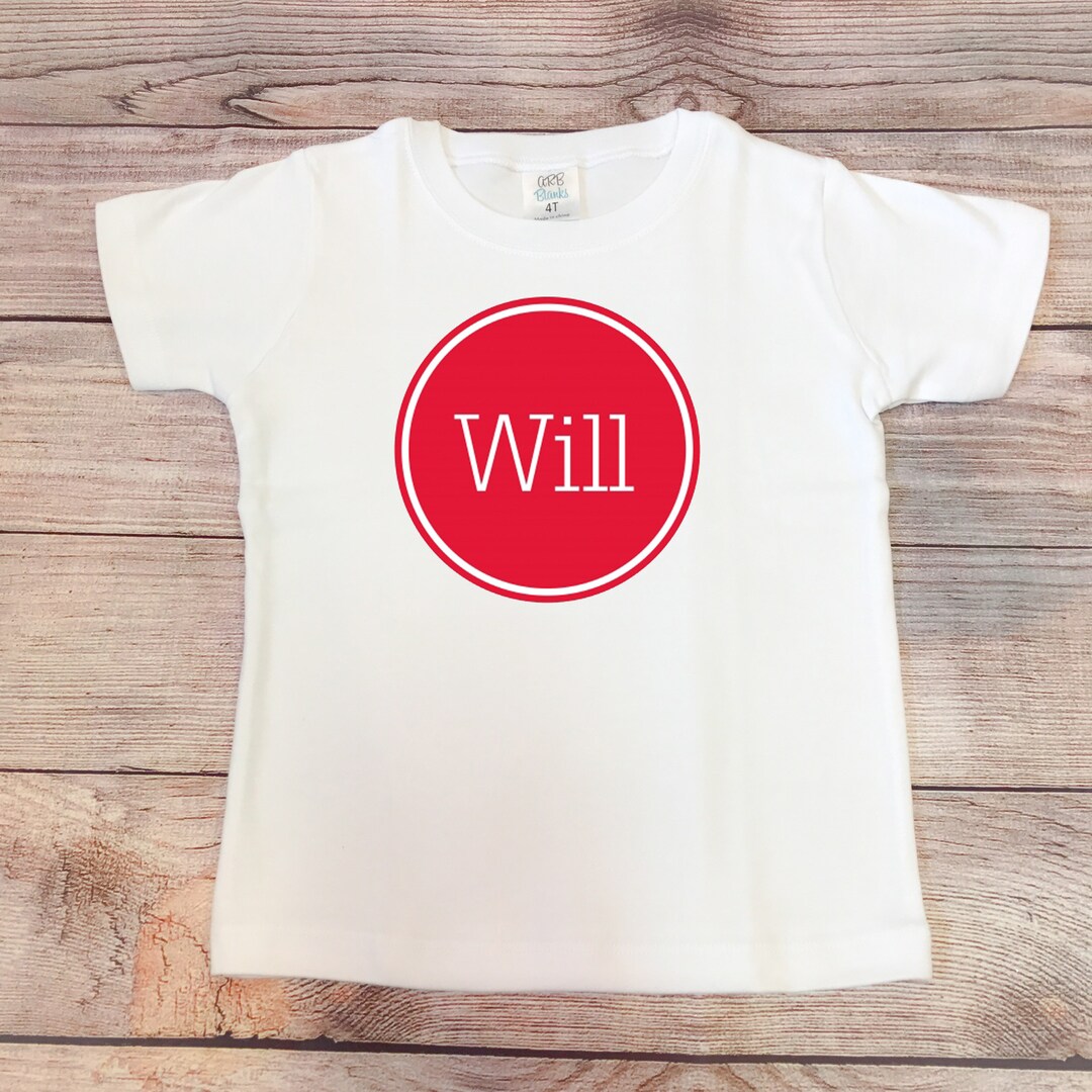 Basic Circle Name Shirt - Colors Can Be Changed- Personalized Direct to ...