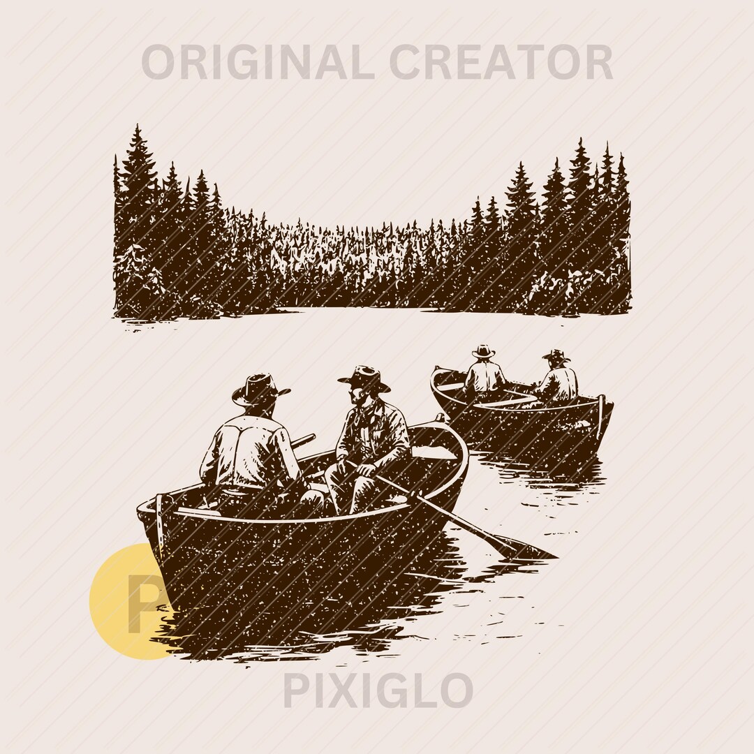 Cowboy Rowing Boat Distressed Vintage Western Line Art Png * Rodeo ...