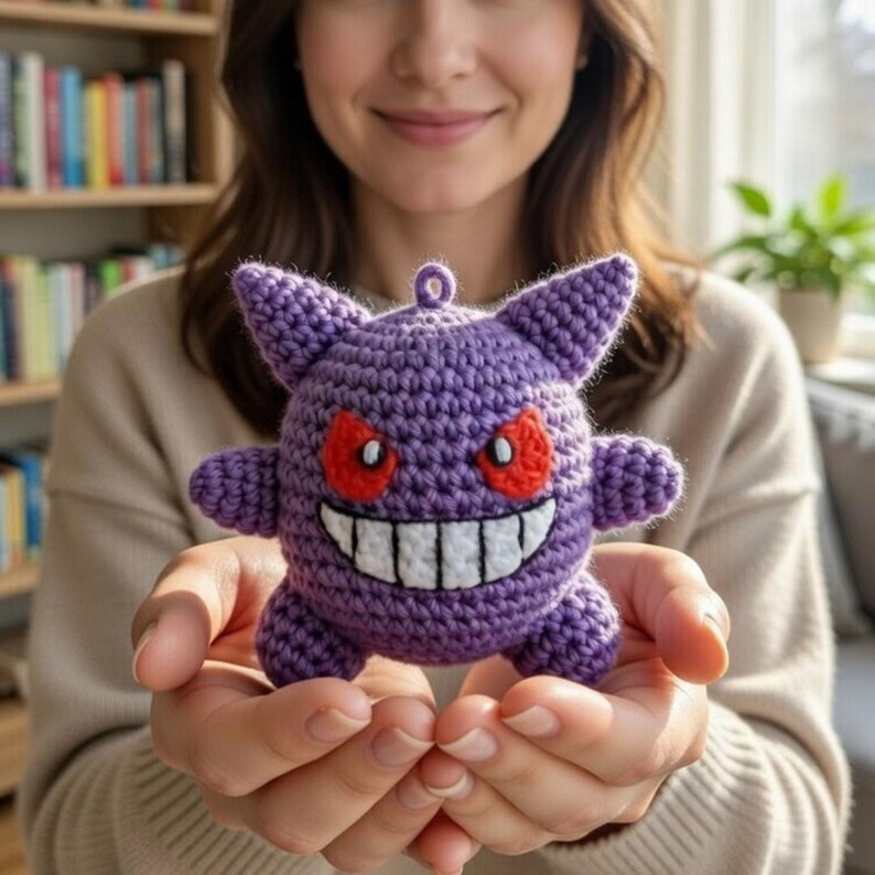 Gengar Keychain Crochet Pattern: Pokemon Amigurumi Toy (PDF File) - Etsy