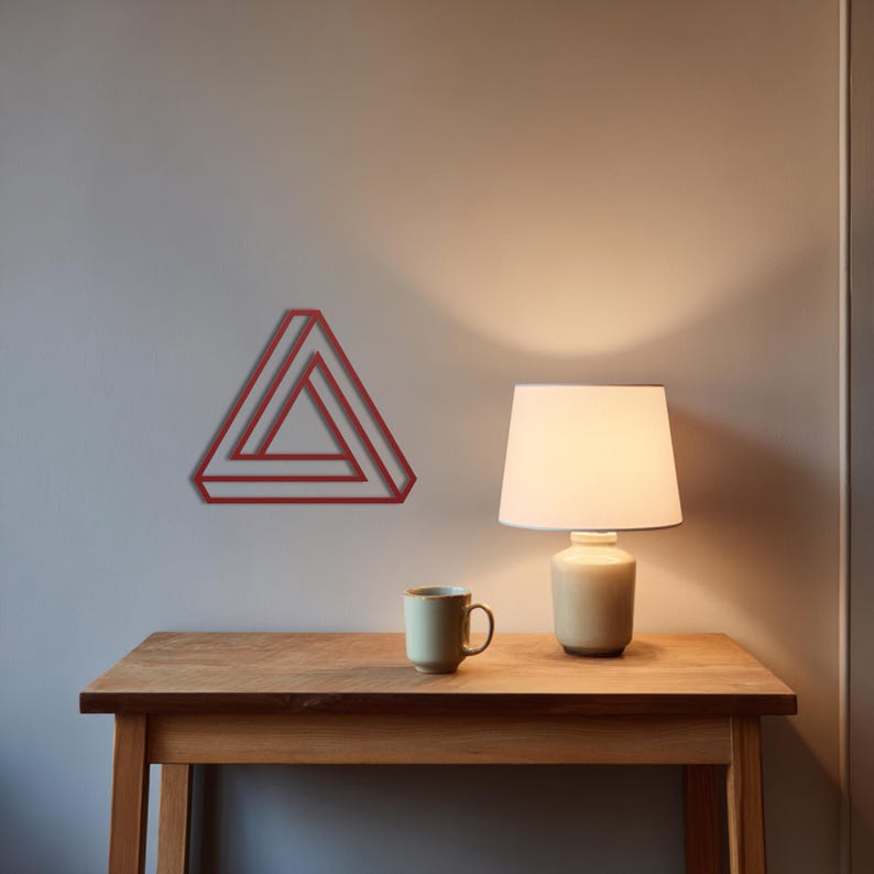 Penrose Triangle Metal Wall Art, Impossible Triangle Geometric ...