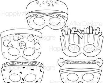 Monster Printable Coloring Masks halloween masks monsters | Etsy