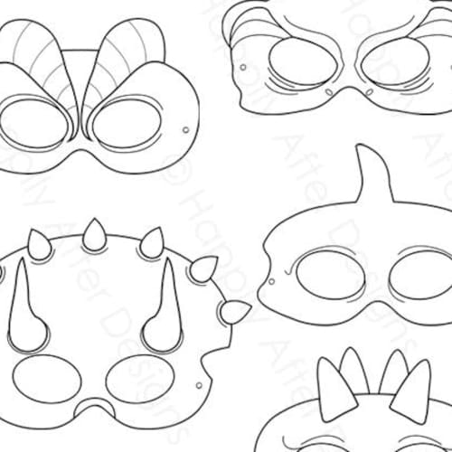 Dinosaur Printable Coloring Masks Coloring Pages