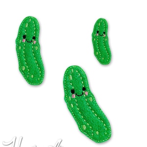 Kawaii Pickle Feltie Embroidery Design, Pickle Feltie, Machine Embroidery, ITH, in the Hoop, 4x4 ...