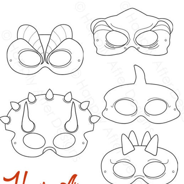 Printable Masks Dinosaur - Etsy