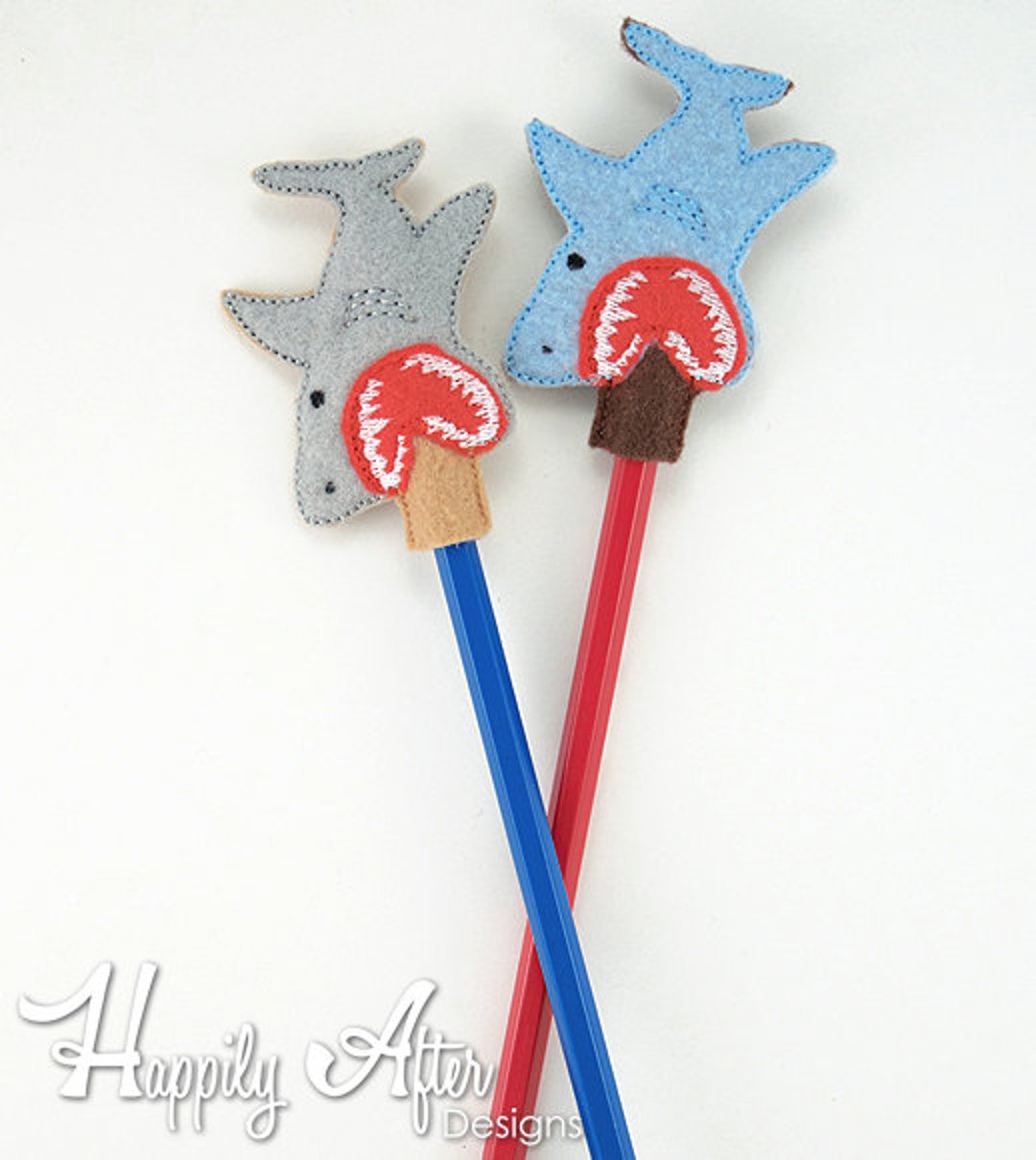Shark Pencil Topper Embroidery Design, Shark Week, Pencil Topper ...