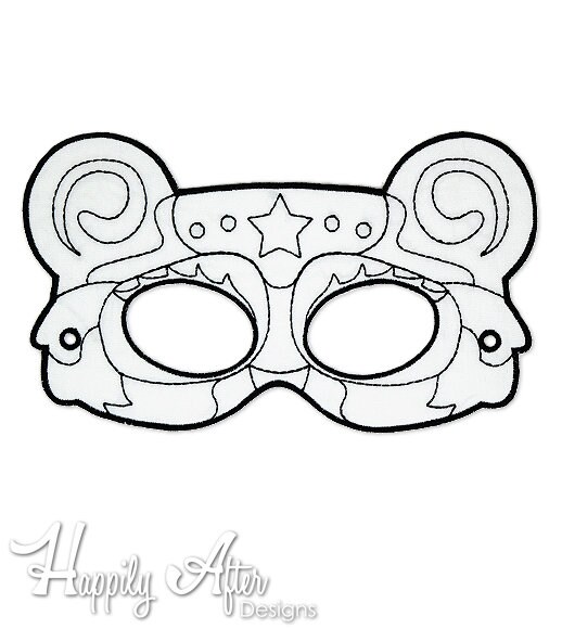 Panda Mask Coloring Embroidery Design Panda Mask Machine - Etsy Canada