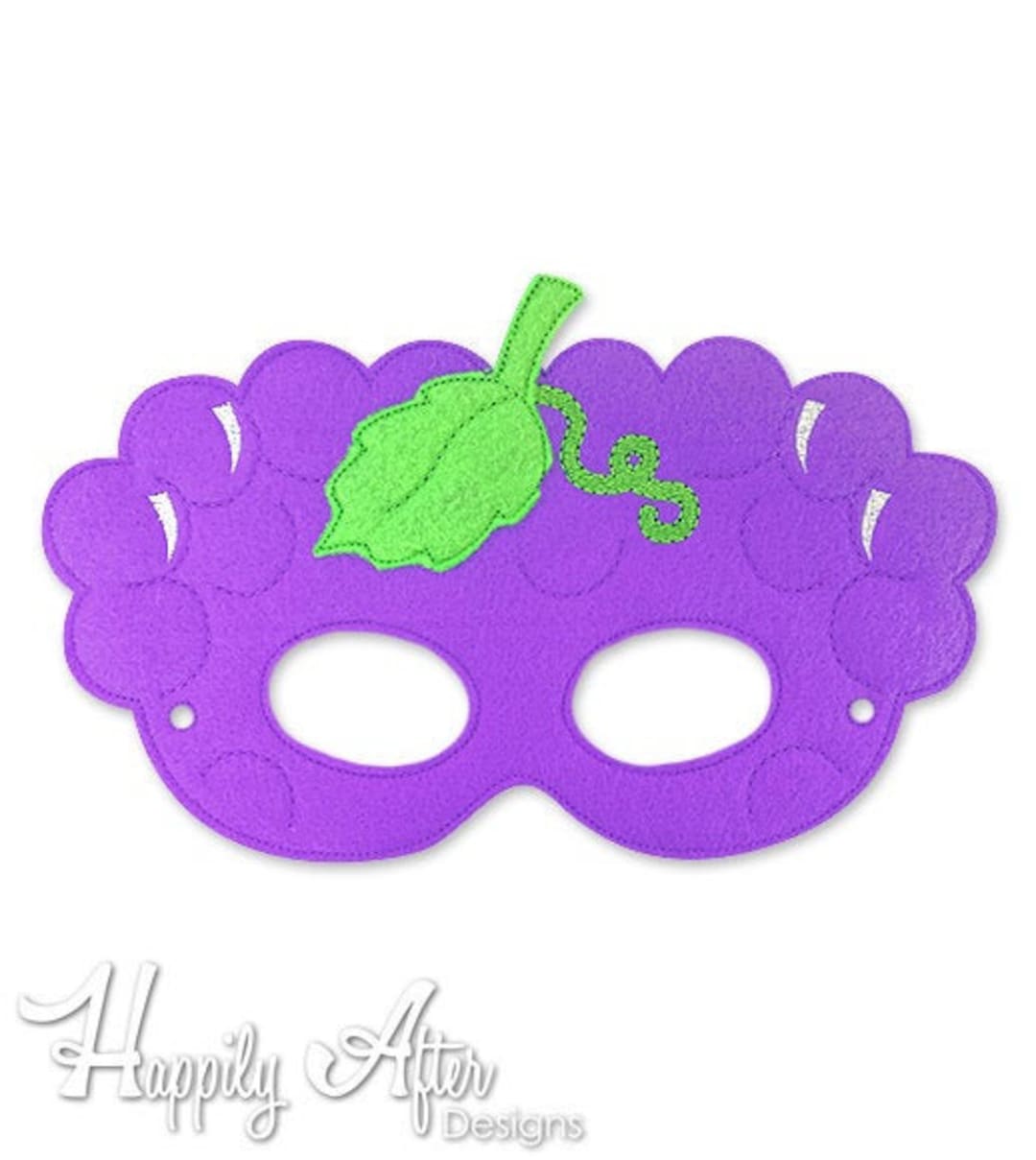 Grapes Mask Embroidery Design, Grapes Mask, Machine Embroidery, ITH ...