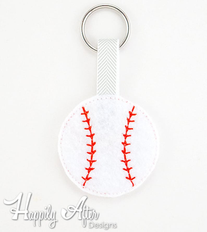 Baseball Keychain Embroidery Design Sports Softball - Etsy
