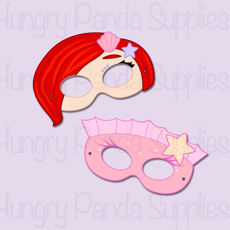 Mermaid Printable Masks Mermaid Mask Mermaids Masks Under - Etsy