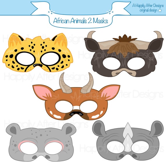 African Animal Mask Templates