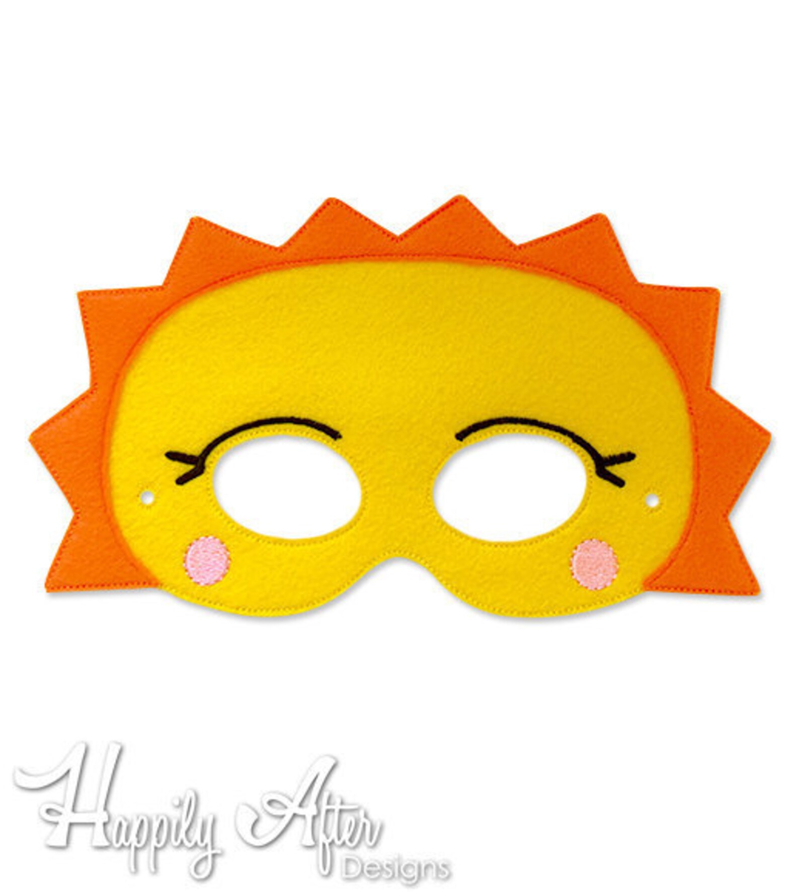 Sun Mask Embroidery Design, Sunshine Mask, Machine Embroidery, ITH Mask ...