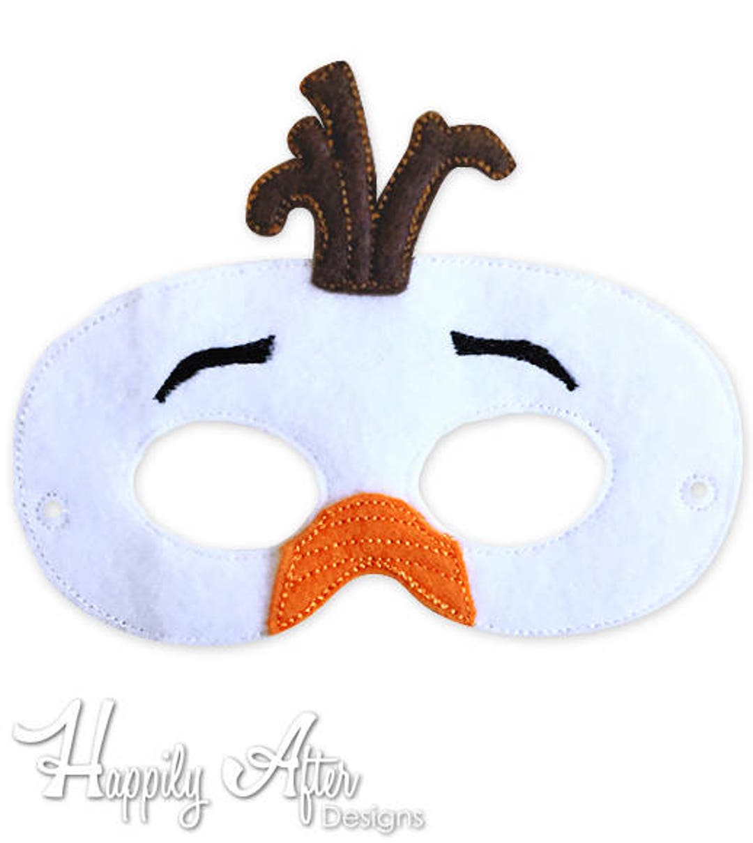 Snowman Mask Embroidery Design, Snowman Mask, Machine Embroidery, ITH ...