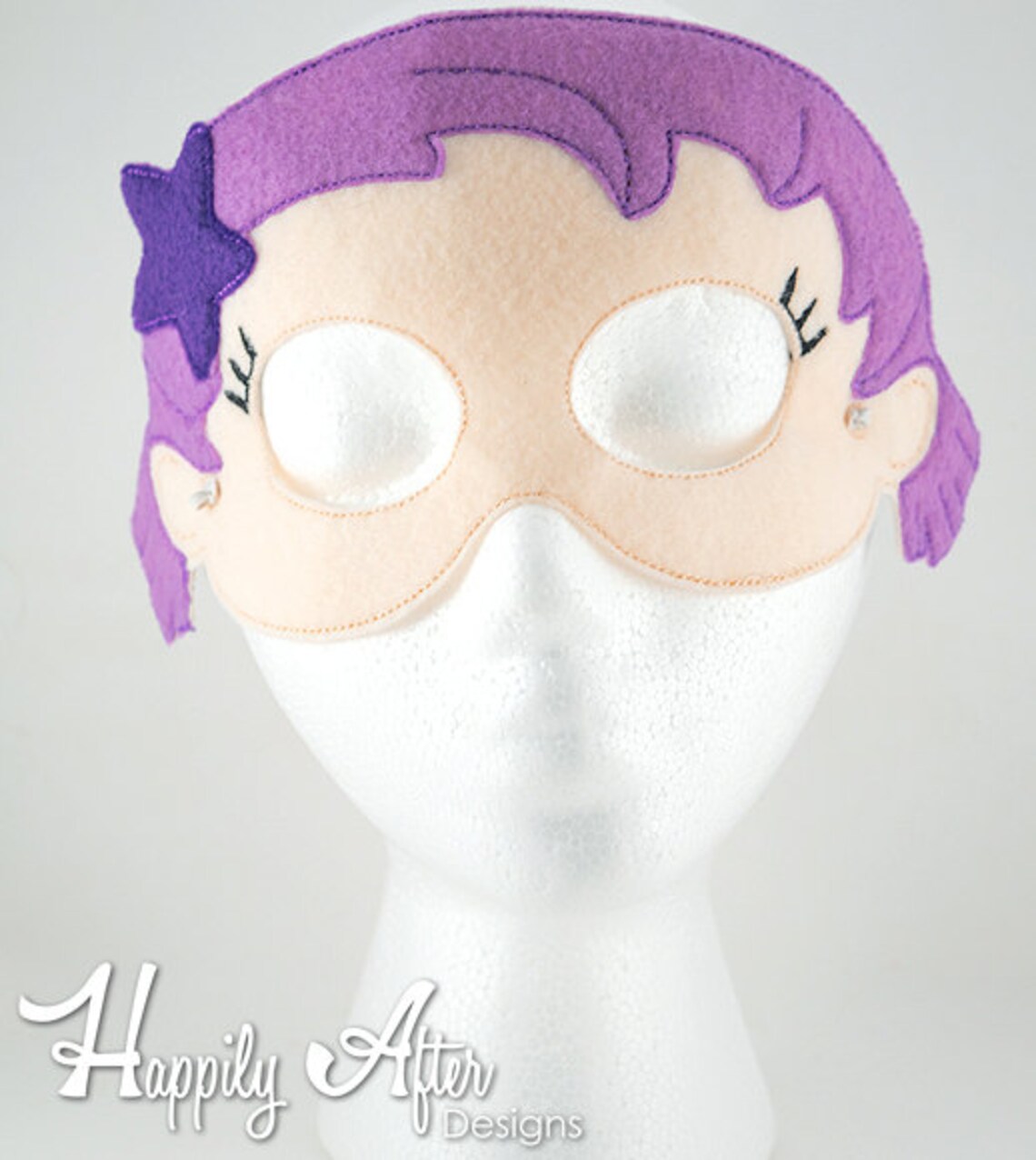 Purple Mermaid Mask Embroidery Design Mermaid Mask Machine | Etsy