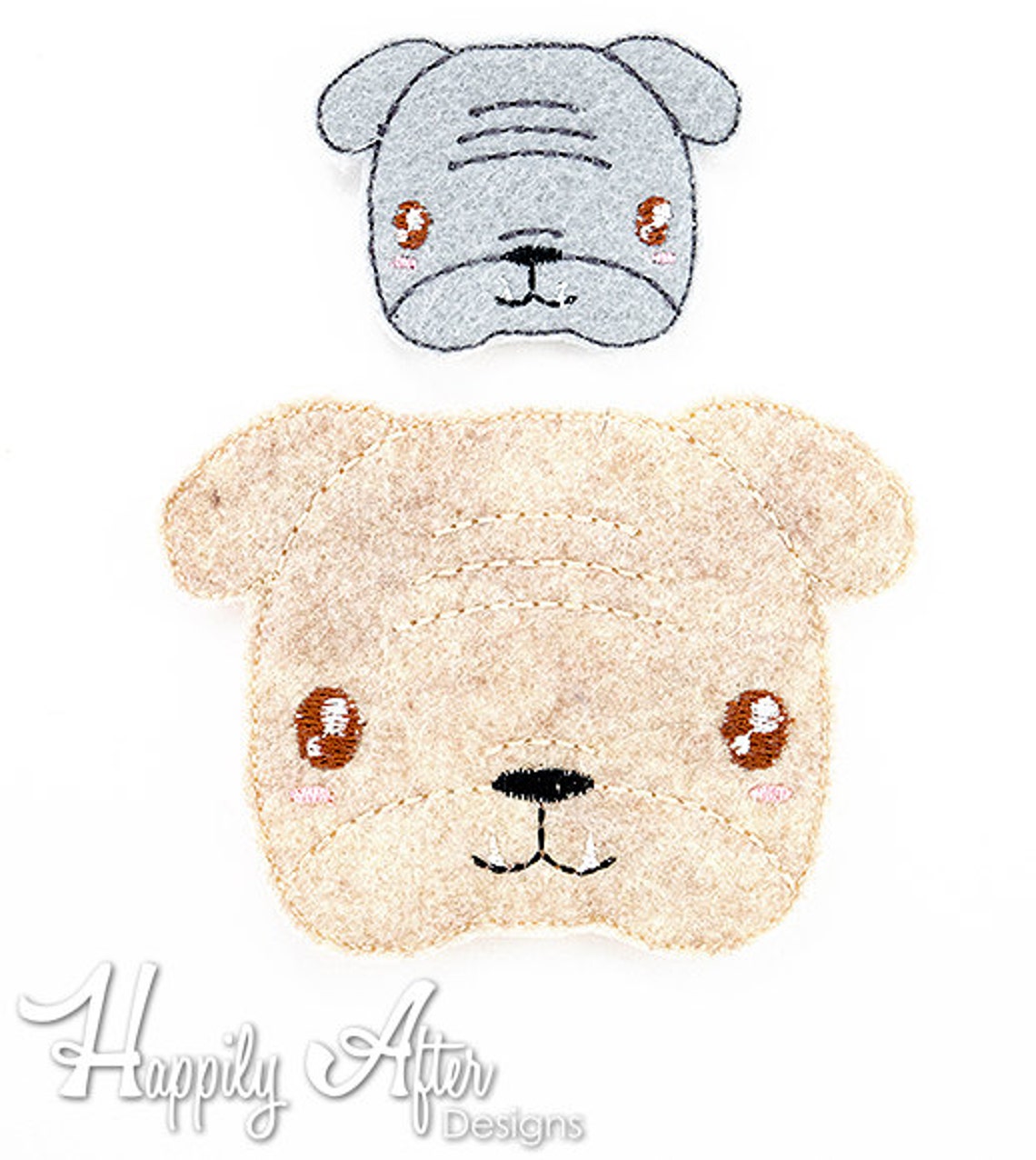 Bulldog Feltie Embroidery Design, Dog Feltie, Machine Embroidery, ITH ...