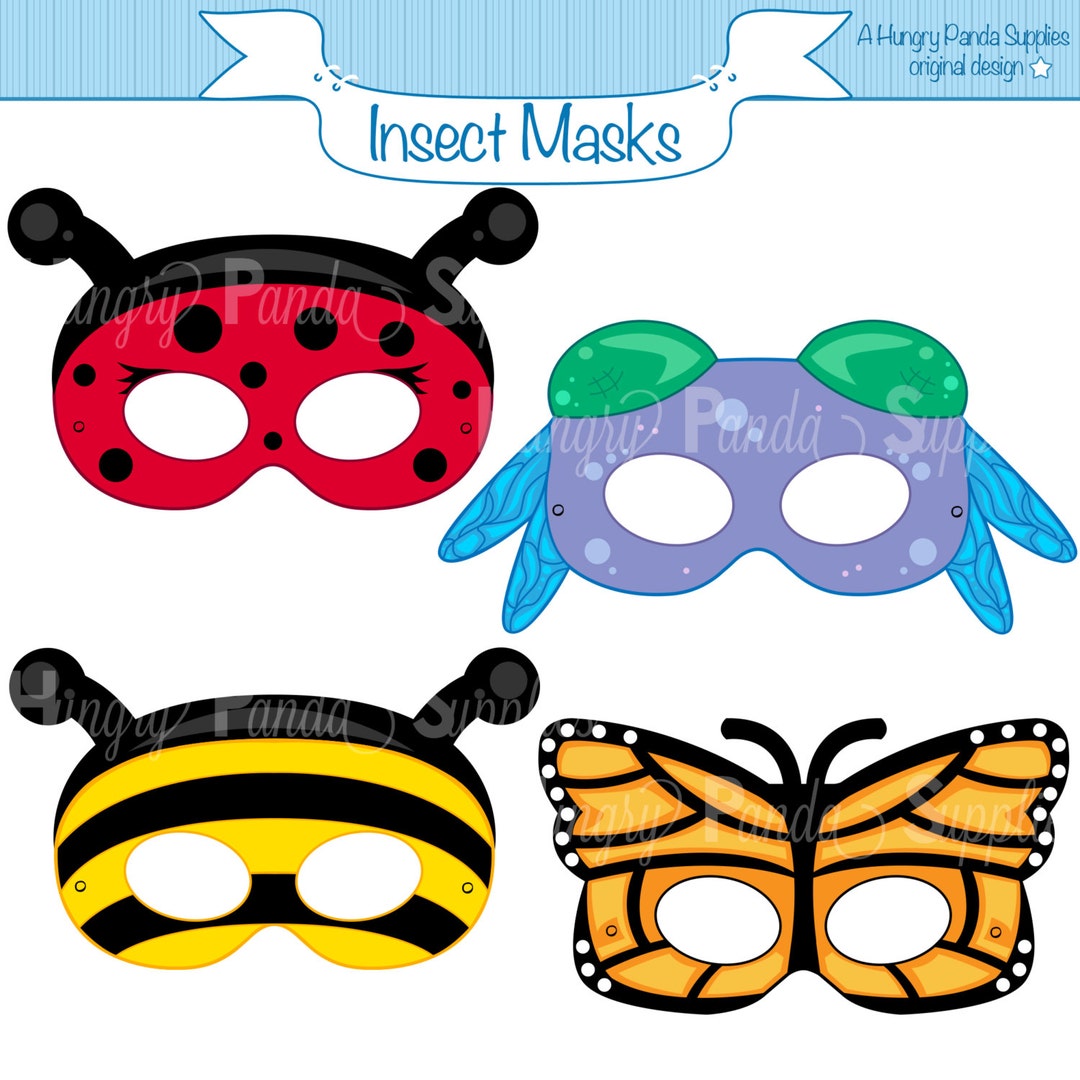 Insects Printable Masks, Insect Masks, Ladybug Mask, Bee Mask ...