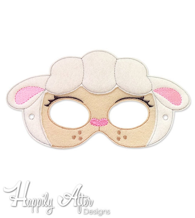 Bo sheep Mask Embroidery Design, máscara de oveja, bordado de máquina ...