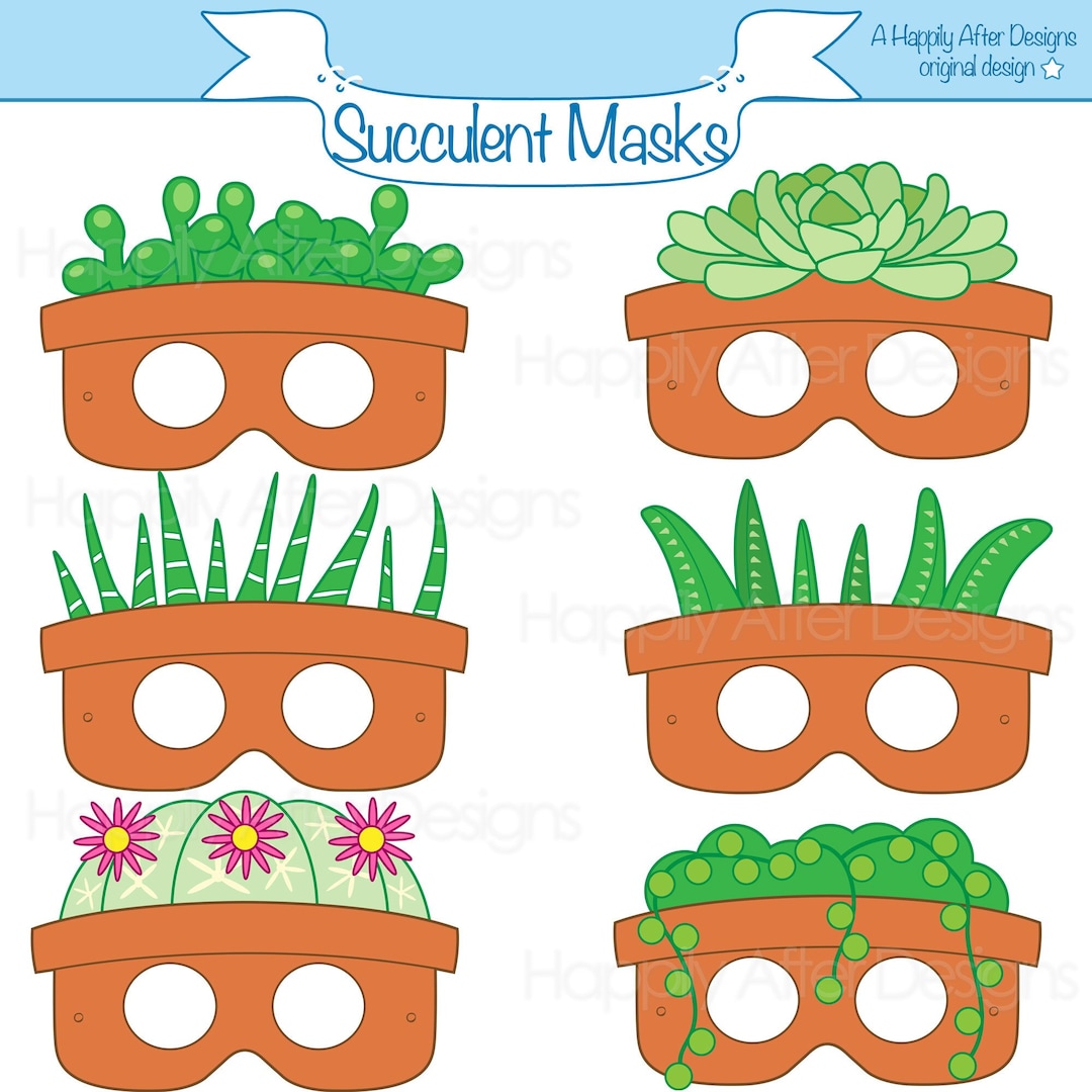 Succulent Printable Masks - Plant Masks - Aloe Mask - Cactus Mask ...