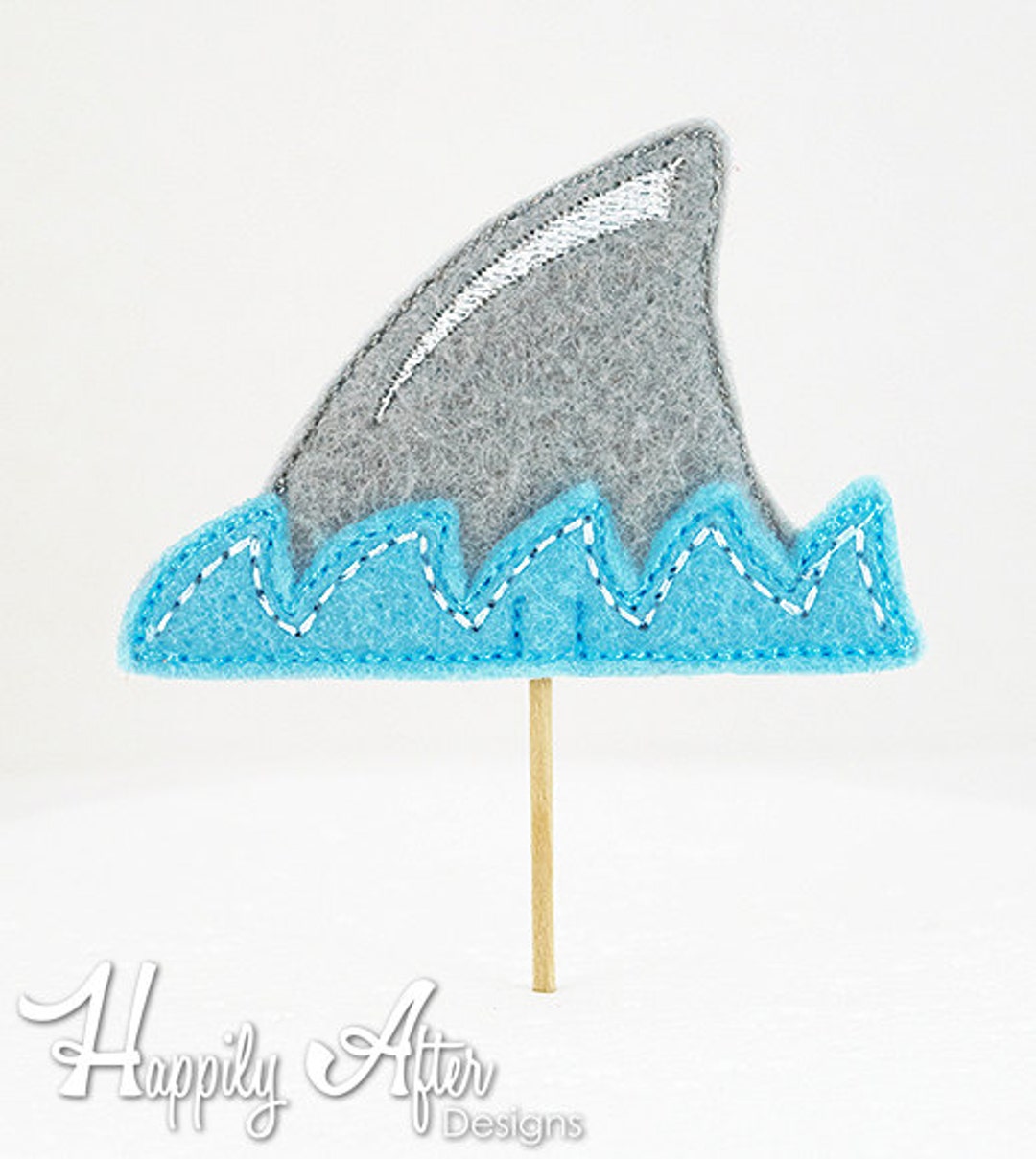 Shark Fin Cupcake Topper Embroidery Design, Machine Embroidery, ITH, in ...
