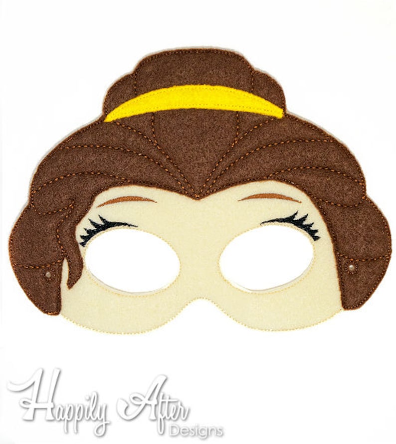 Belle Mask Embroidery Design, Belle Mask, Machine Embroidery, ITH Mask ...